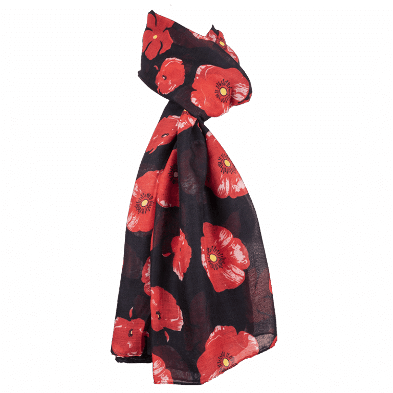 Poppy print scarf - black or white design — National Museum of the ...