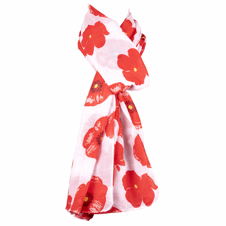 Poppy print scarf - black or white design — National Museum of the ...